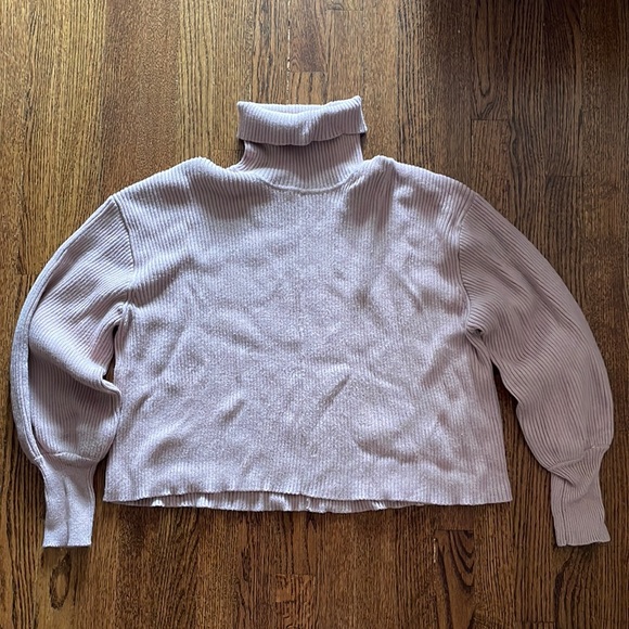 Express | Sweaters | Express Cropped Puff Sleeve Turtleneck Sweater ...
